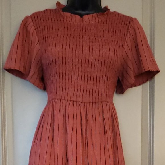 Roolee | Dresses | Roolee Red Striped Smocked Modest Maxi Dress | Poshmark